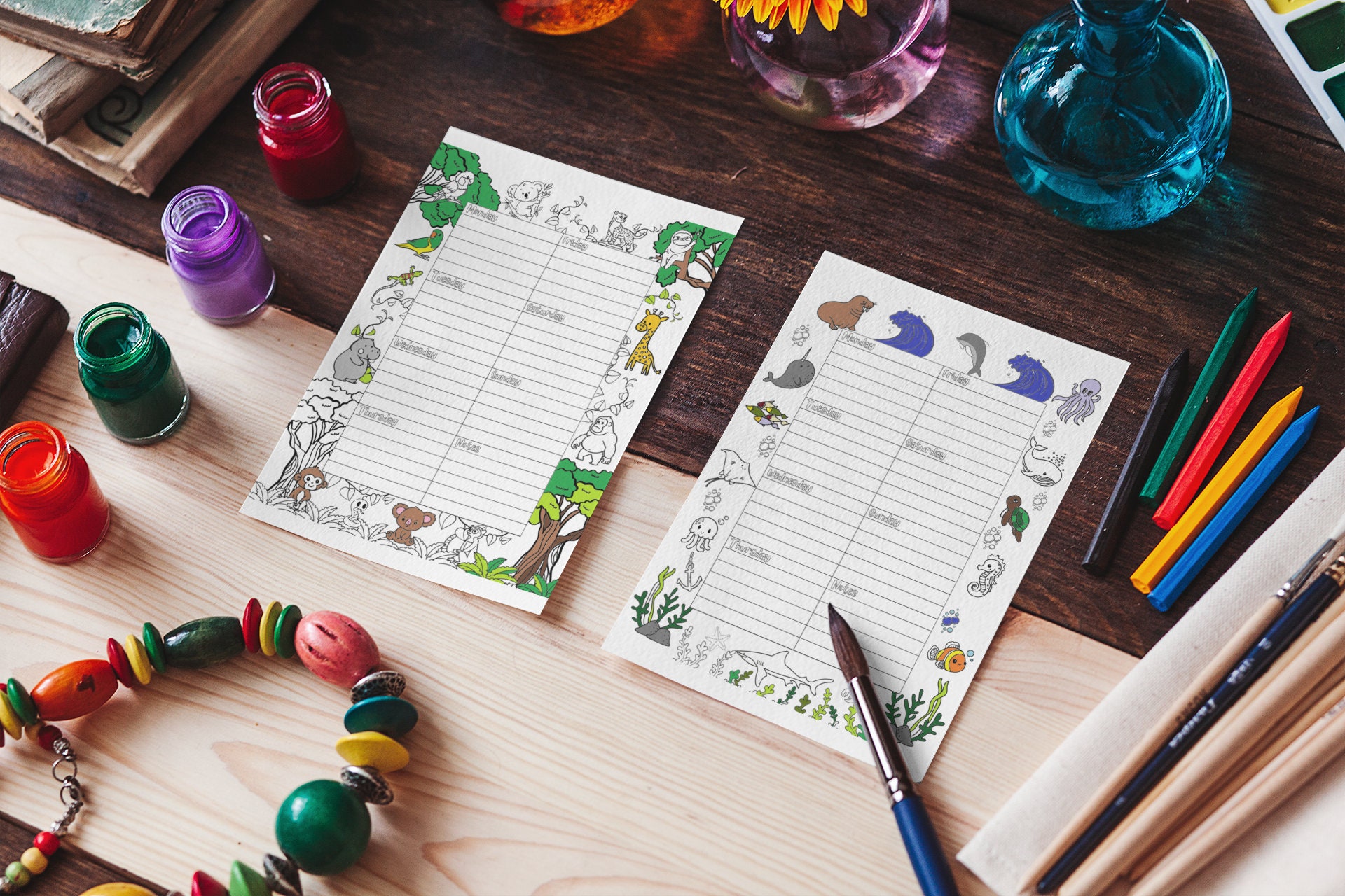 Printable Weekly Planner With Coloring, Coloring Planner, Coloring for ...