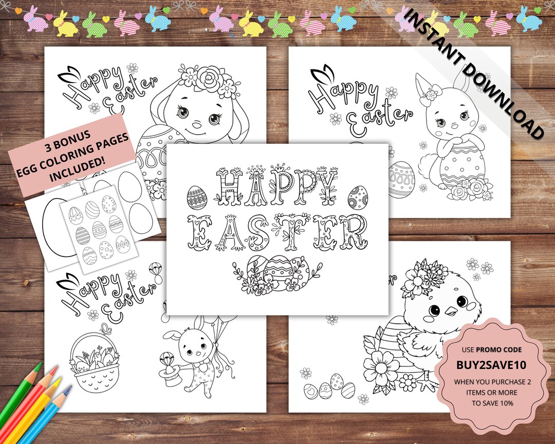 Printable Easter Coloring Pages, Easter Coloring, Easter Gift, Coloring ...