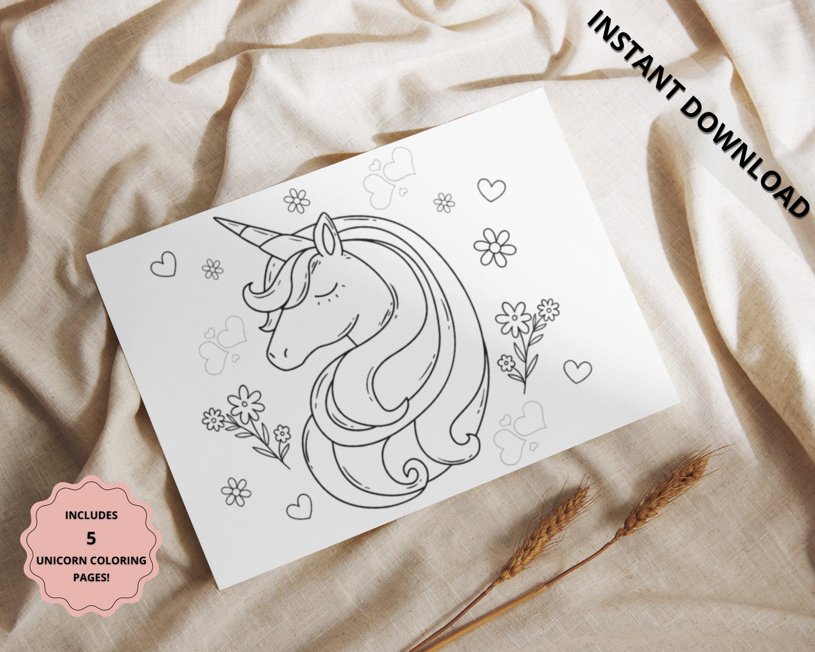 Printable Unicorn Coloring Pages, Kids Coloring, Unicorn Party, Unicorn ...