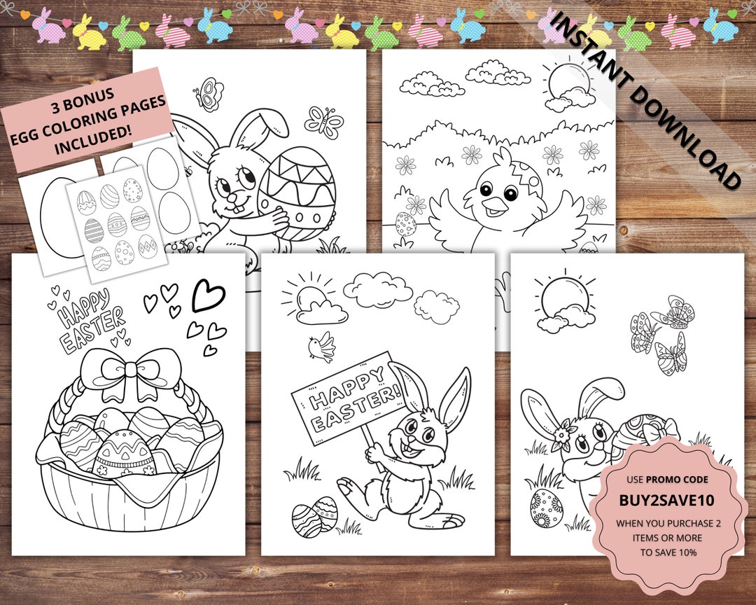 Printable Easter Coloring Pages, Coloring for Kids, Easter Basket ...