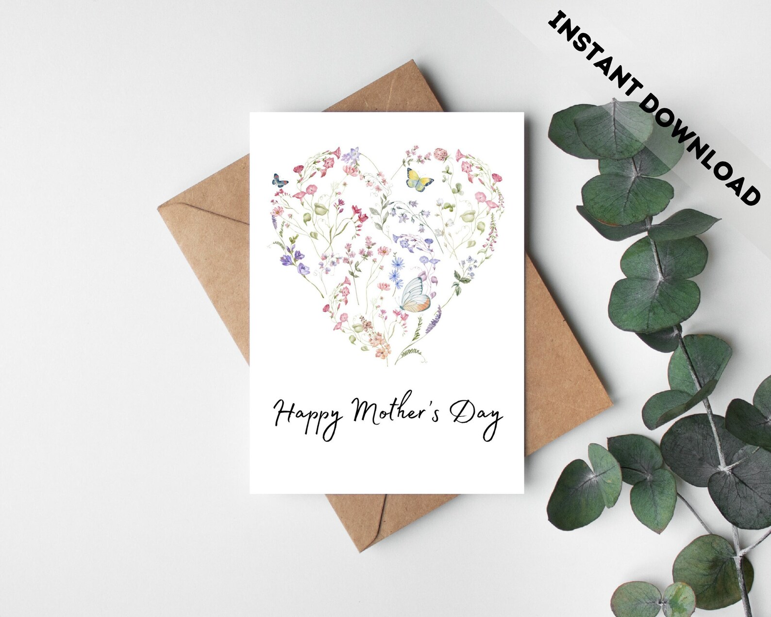 Mothers Day Card Printable Mothers Day Card Floral Mothers Day