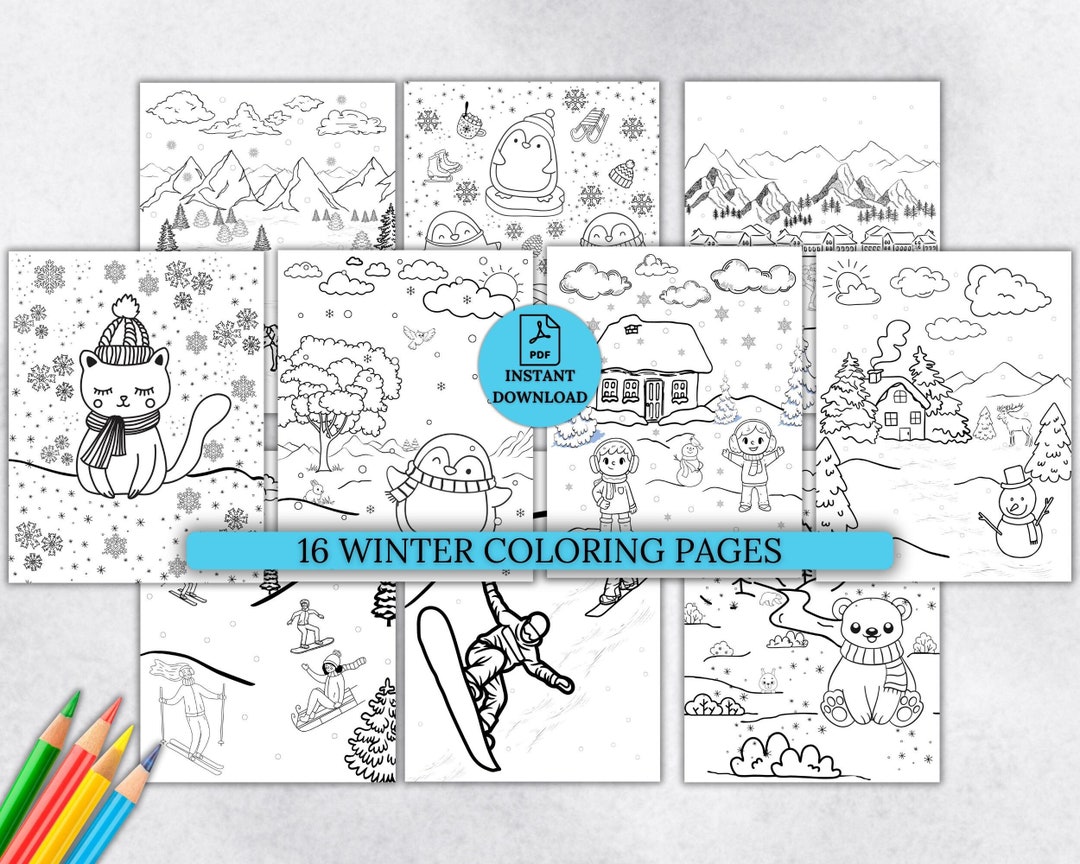 Printable Winter Coloring Pages, Printable Coloring, Seasonal Coloring ...