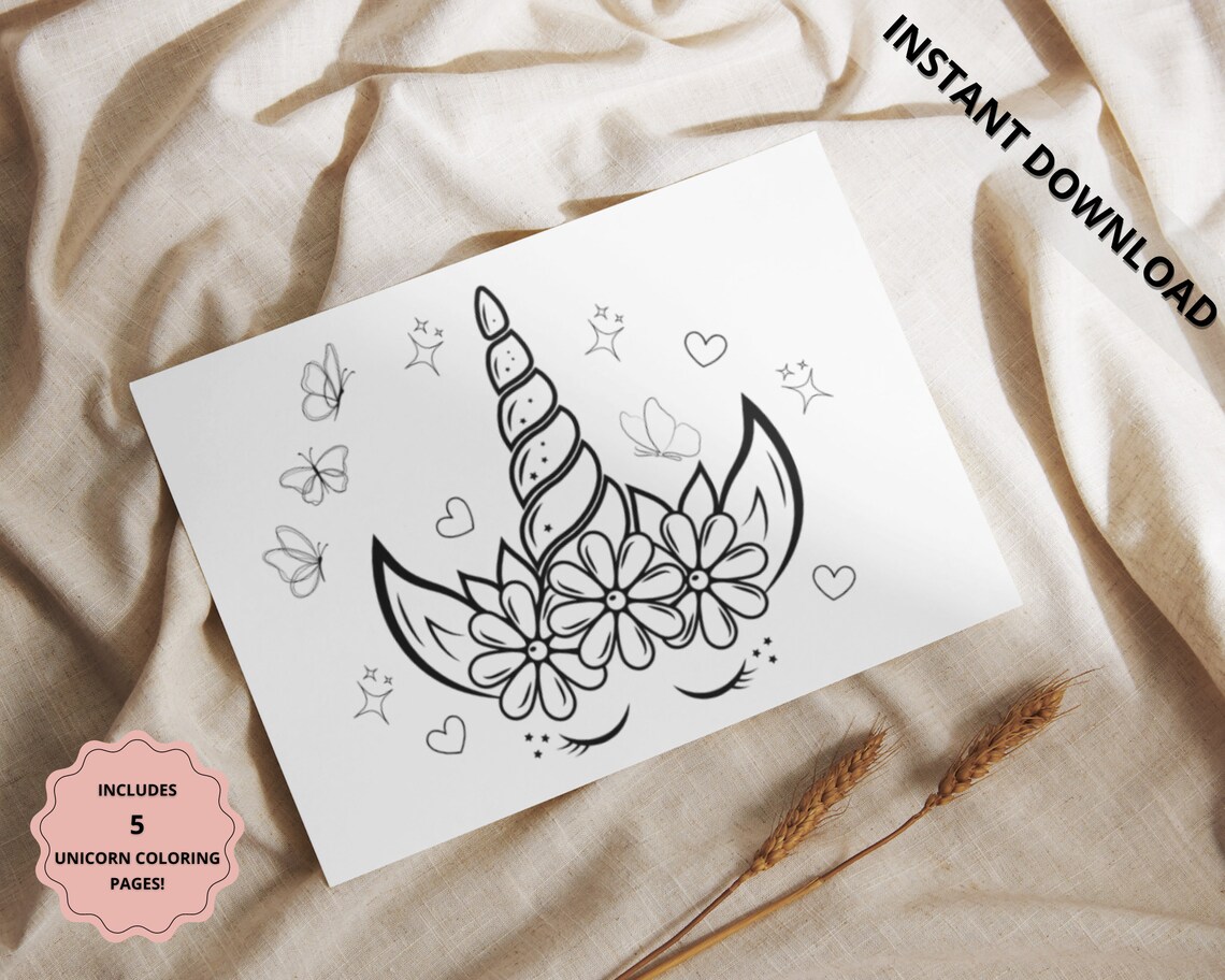 Printable Unicorn Coloring Pages, Kids Coloring, Unicorn Party, Unicorn ...