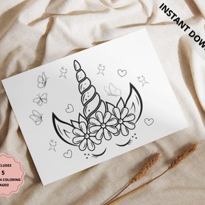 Printable Unicorn Coloring Pages, Kids Coloring, Unicorn Party, Unicorn ...