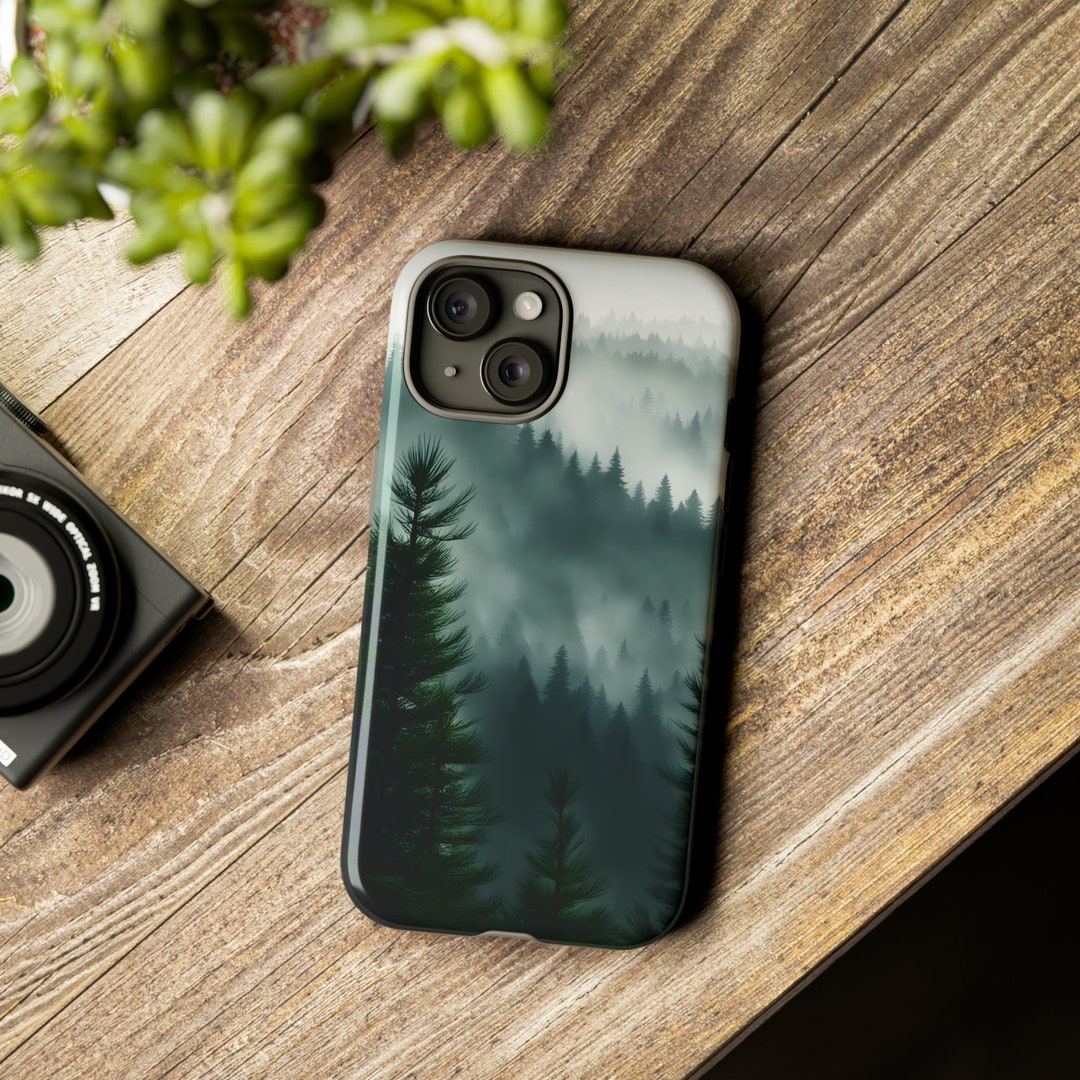 Dark Tree Forest Phone Case, Green Nature Case, Hiking Phone Case ...