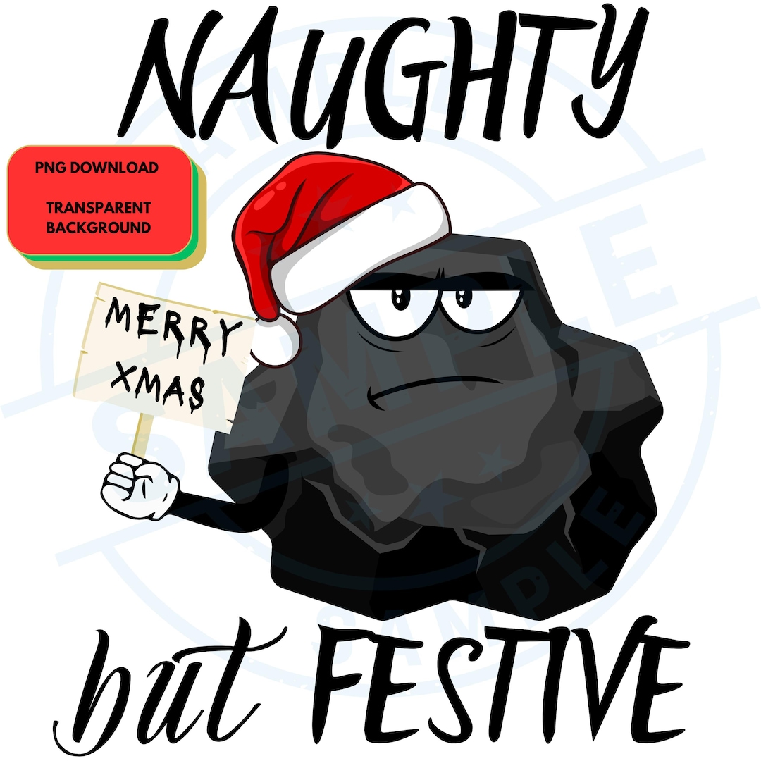 Naughty but Festive Lump of Coal Christmas PNG Downloadable Print - Etsy
