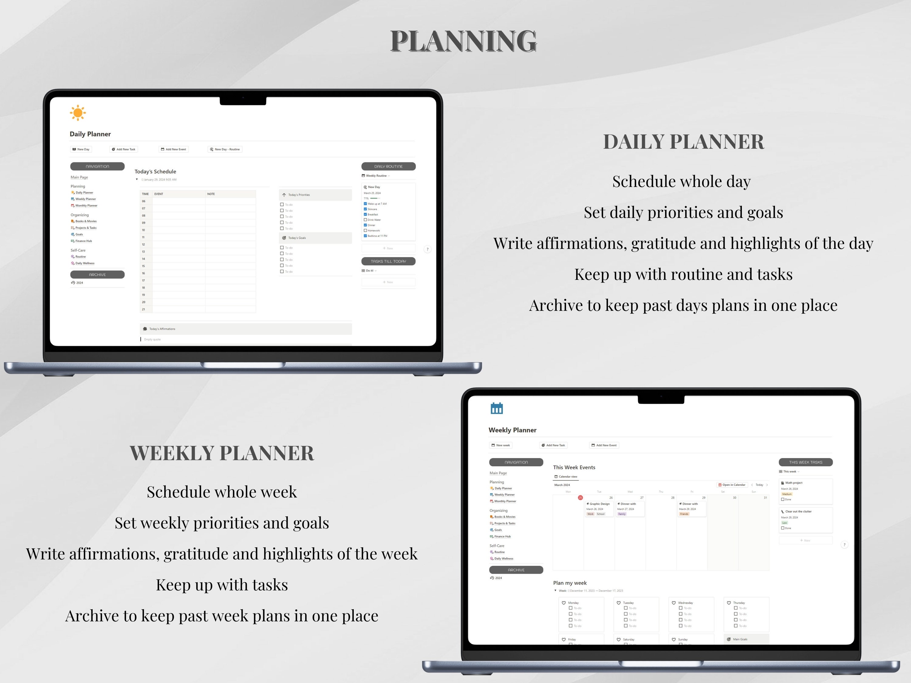 Ultimate Second Brain Planner Notion Digital Brain Notion Life Planner Life Management Notion ...