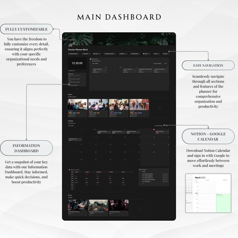 Notion Teacher Planner | DARK MODE | Lesson Planner | Teacher ...