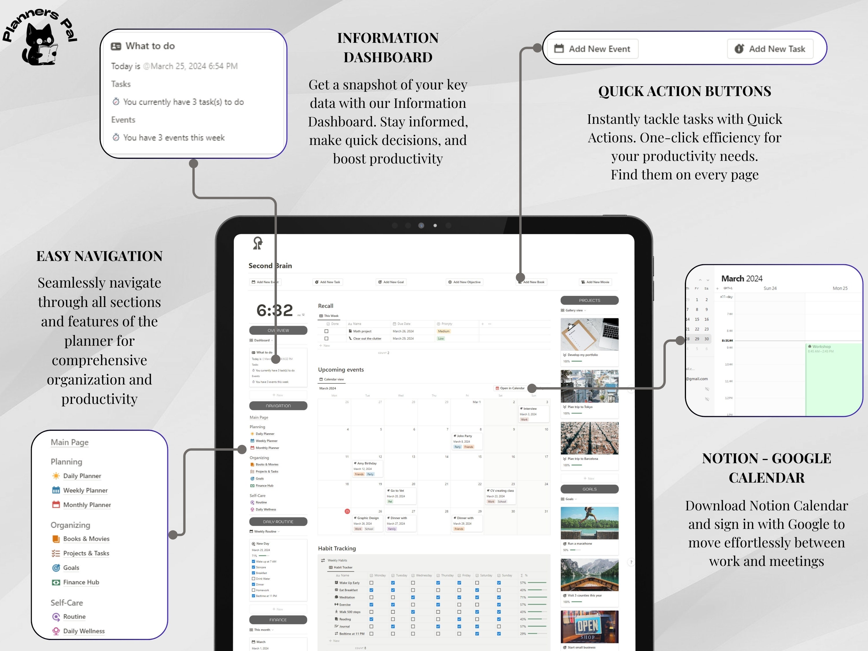 Ultimate Second Brain Planner Notion Digital Brain Notion Life Planner ...