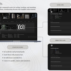 Black Student All-in-one Planner DARK MODE Ultimate Notion Planner ...