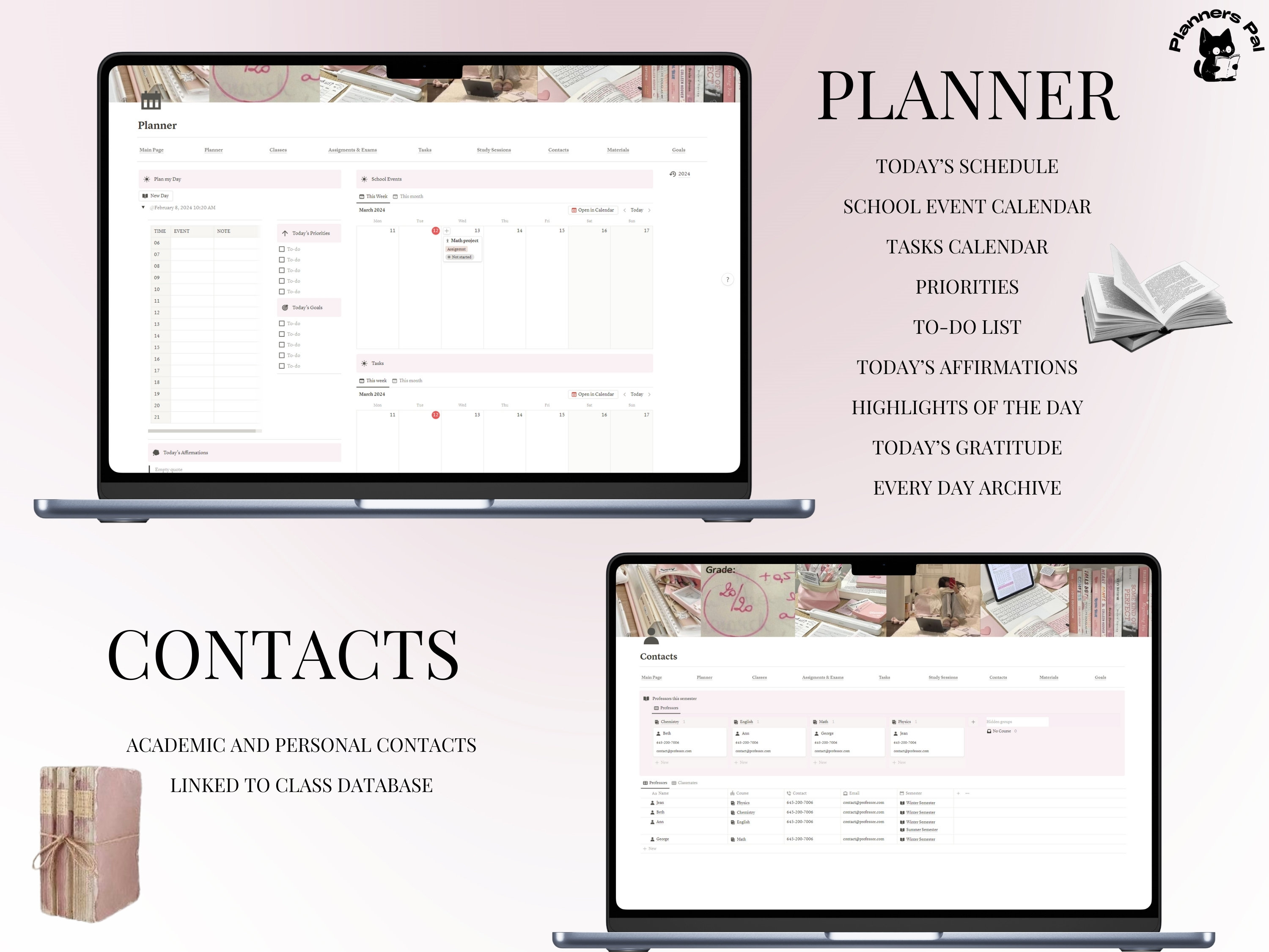 Pink Student All-in-one Planner Ultimate Notion Planner Notion ...