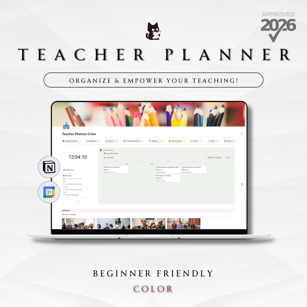 Notion Teacher Planner | COLOR | Lesson Planner | Teacher Organization ...