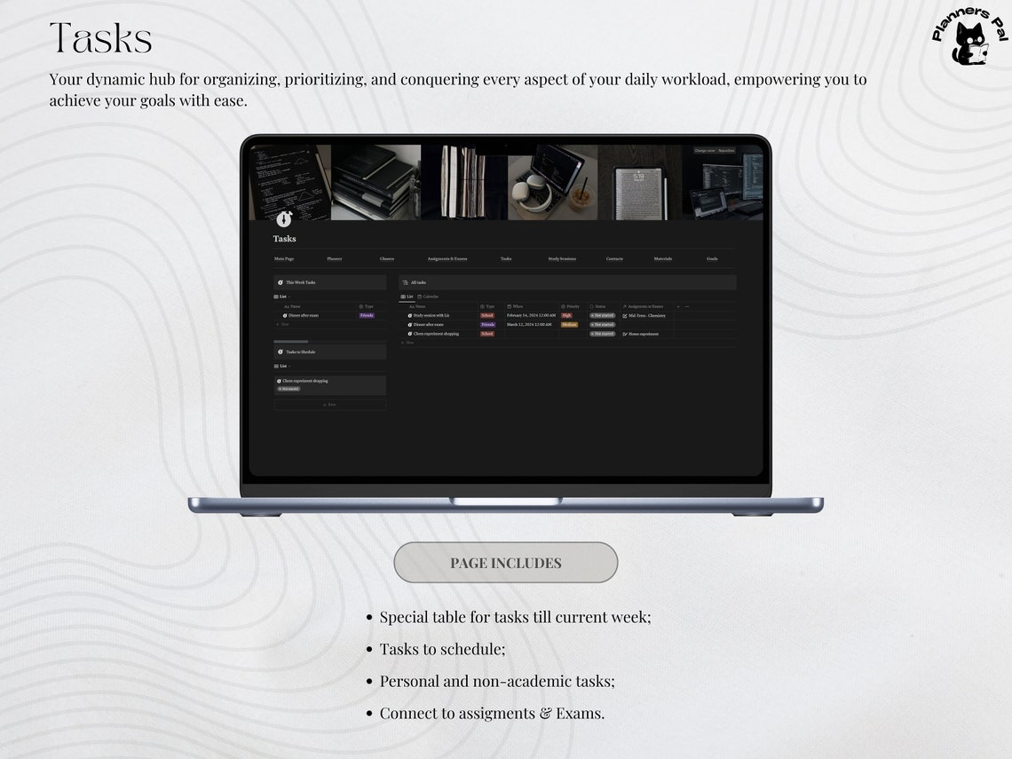 Black Student All-in-one Planner DARK MODE Ultimate Notion Planner ...