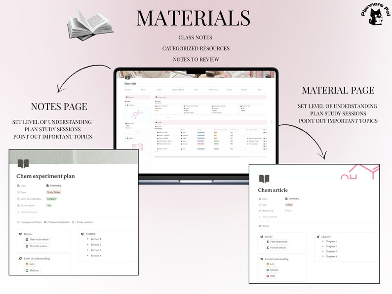 Pink Student All-in-one Planner Ultimate Notion Planner Notion ...