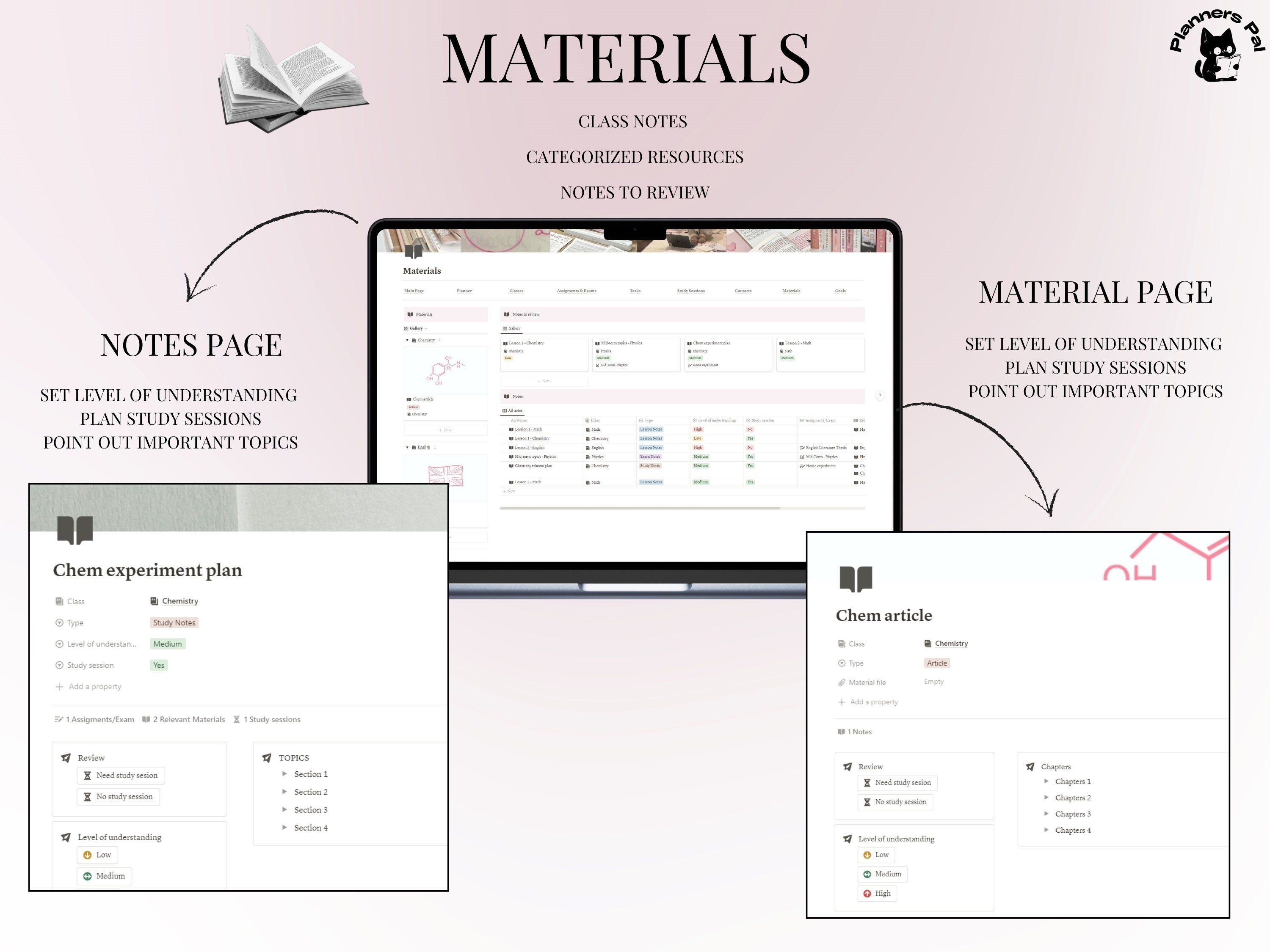 Pink Student All-in-one Planner Ultimate Notion Planner Notion ...