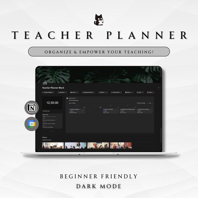 Notion Teacher Planner | DARK MODE | Lesson Planner | Teacher ...