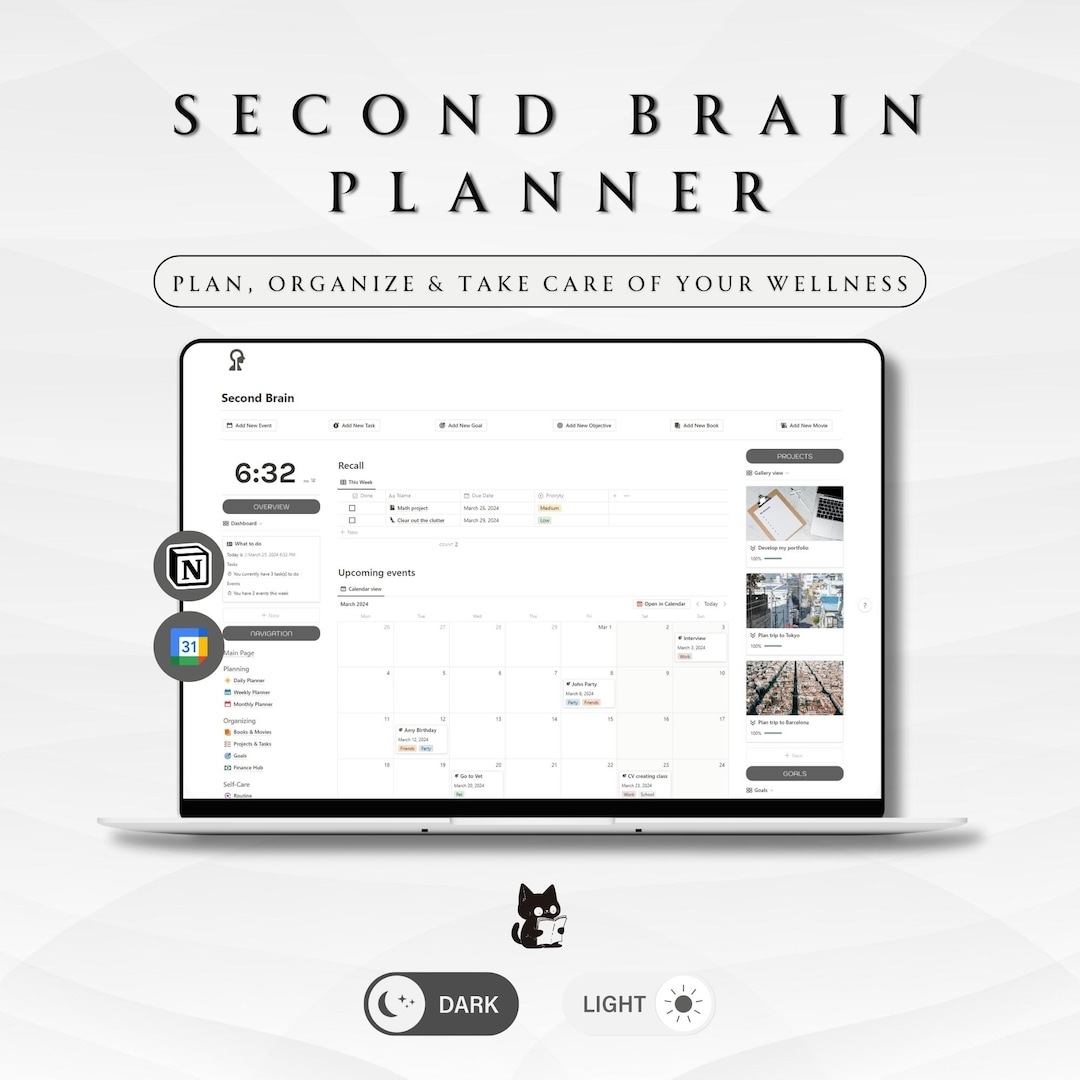 Ultimate Second Brain Planner | Notion Digital Brain | Notion Life Planner | Life Management ...