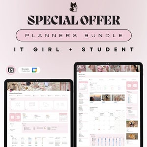 Blue IT Girl All-in-one Planner Ultimate Notion Planner Notion Dashboard Aesthetic Notion ...