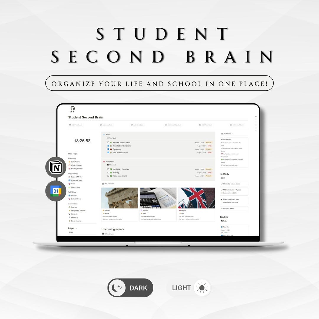 Ultimate Student Second Brain Planner | Notion Digital Brain | Notion Life Planner | Academic ...
