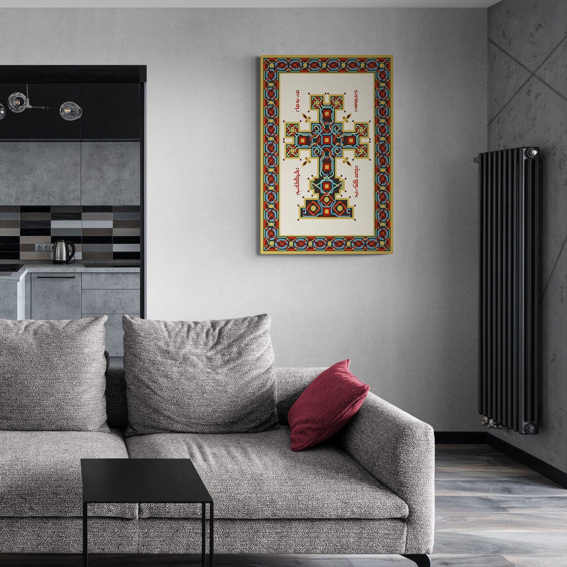 Syriac Cross Printed on Canvas 12 X 18 Inches - Wall Hanging, Syriac ...