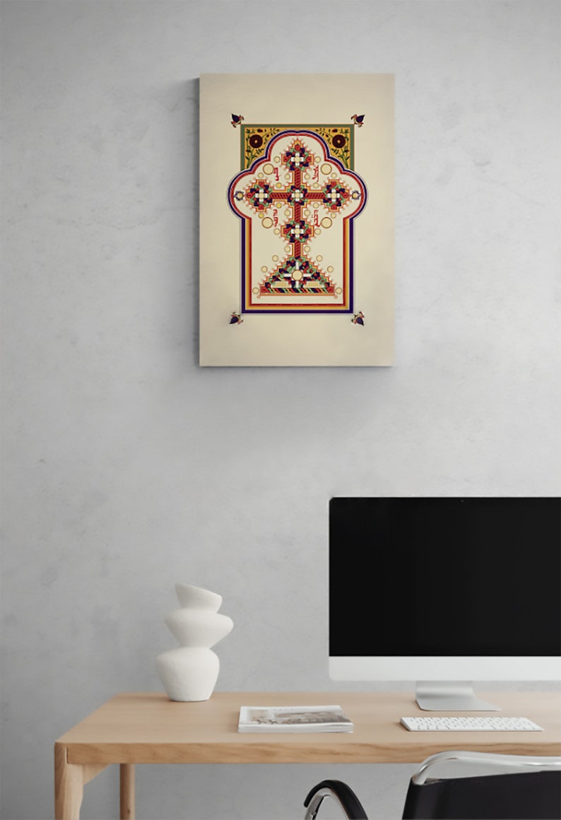 Syriac Cross Printed on Canvas 20 X 30 Inches Wall Hanging, Syriac ...