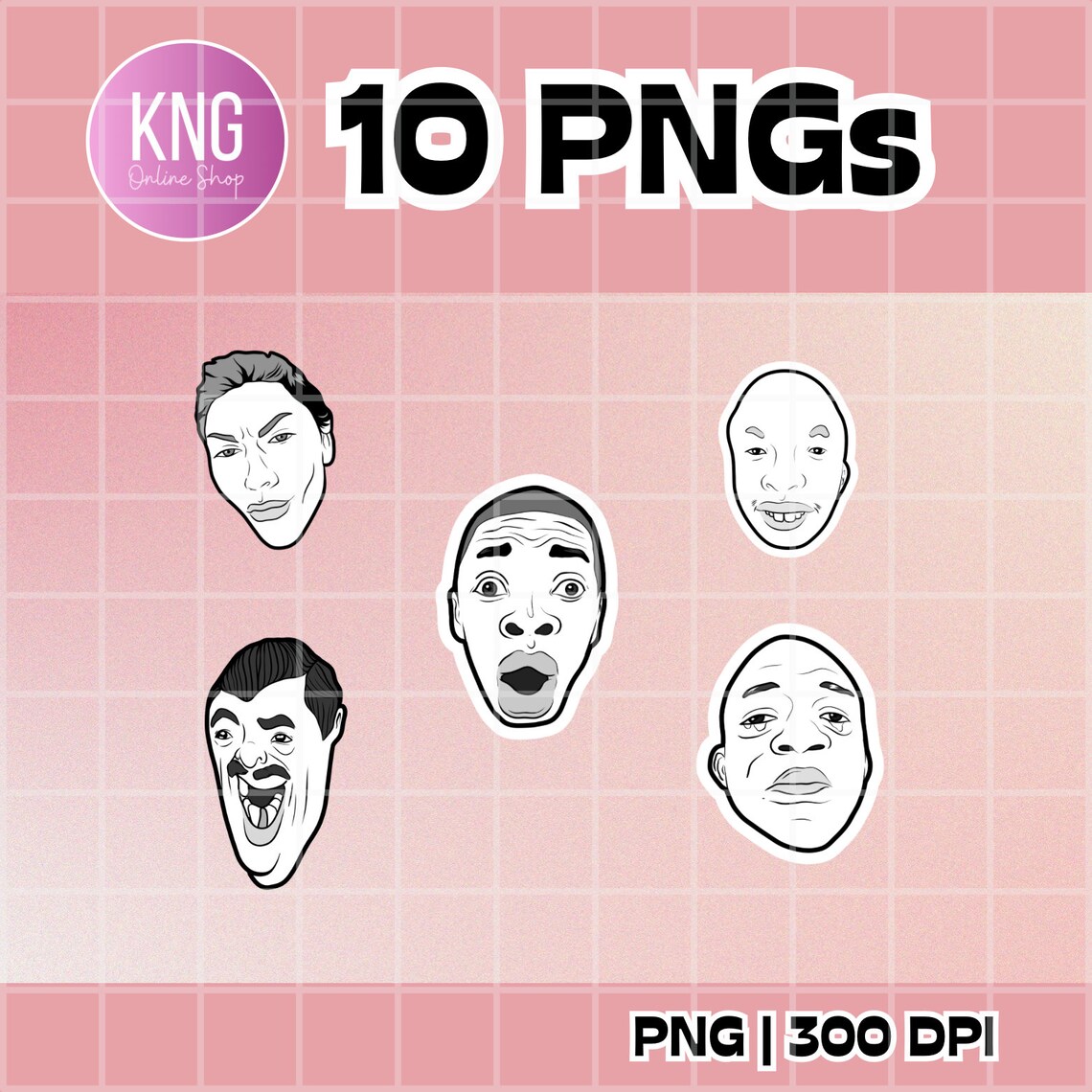 Hilarious Meme Faces Clipart Bundle 10 Funny Pngs Digital - Etsy