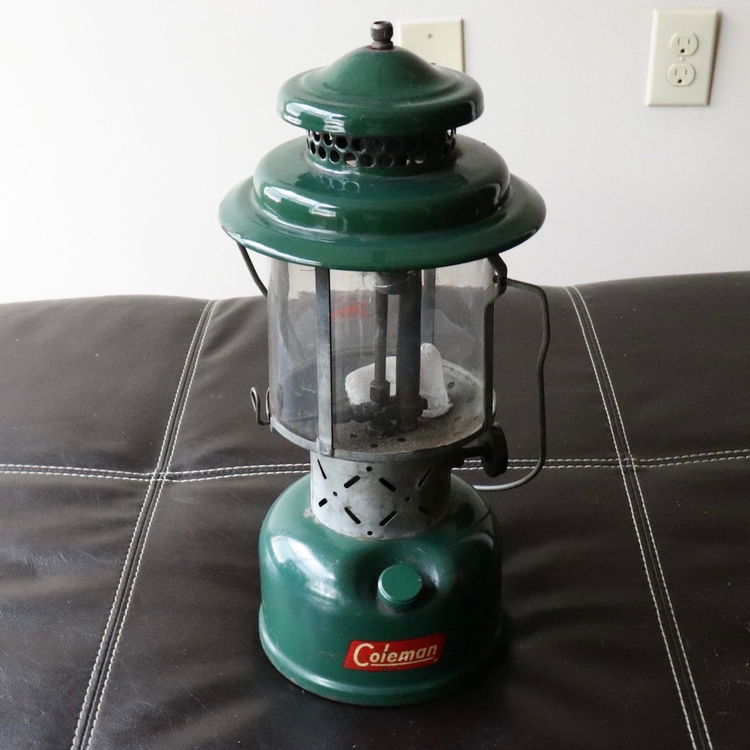 Vintage 1956 Coleman 220E Camping Lantern Green USA Pyrex Globe 3/56 - Etsy
