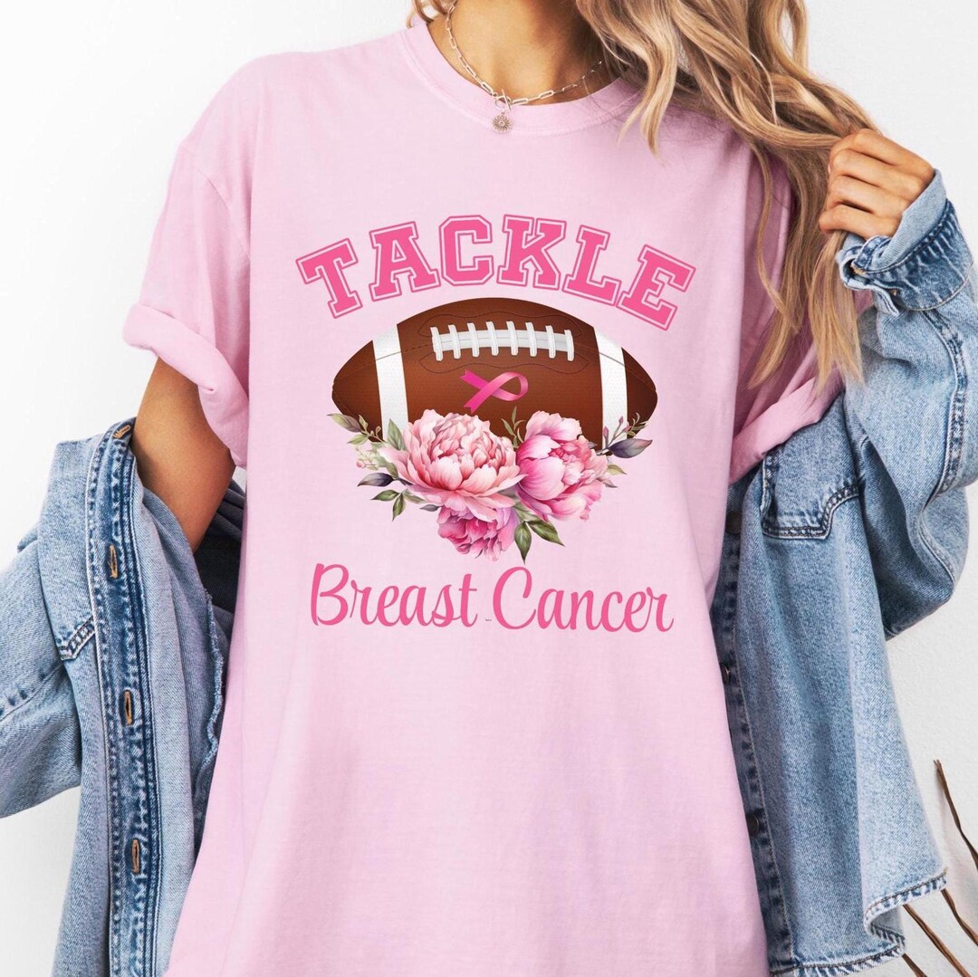 Tackle Breast Cancer Football Shirt, Breast Cancer Awareness Shirt ...