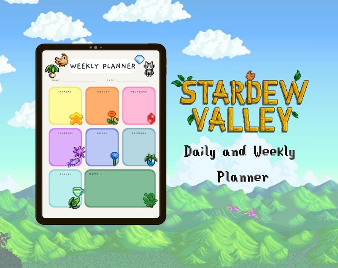 Daily Planner Stardew Valley Weekly Planner Digital Planner Bundle ...