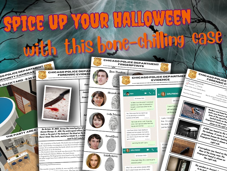 Murder Mystery Halloween Game Party Custom Detective Game Kit DIY Date ...