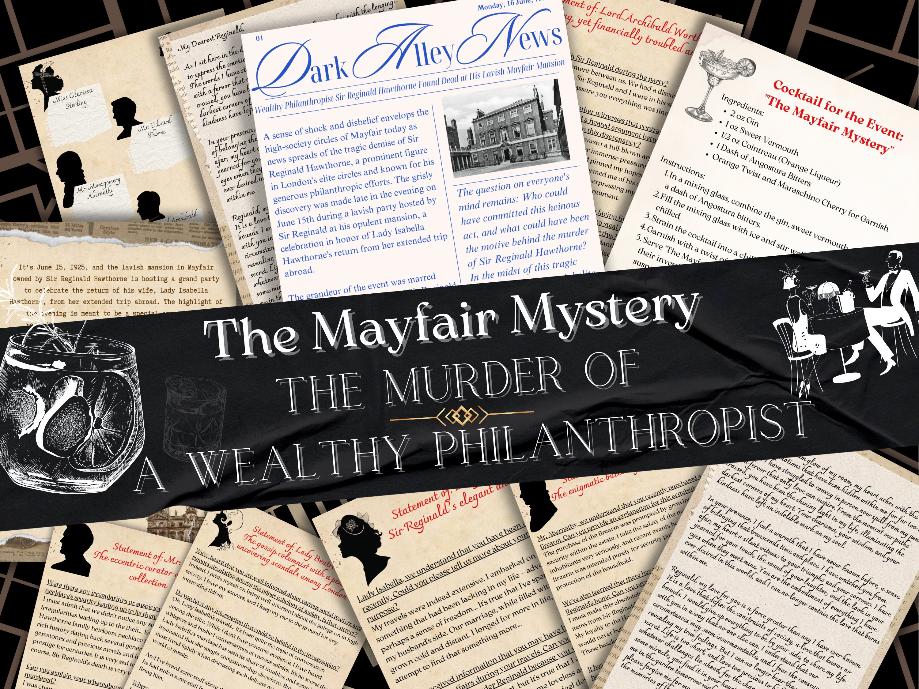 Unsolved Case Files Game Kit Murder Mystery Game Custom Gift Party Game ...