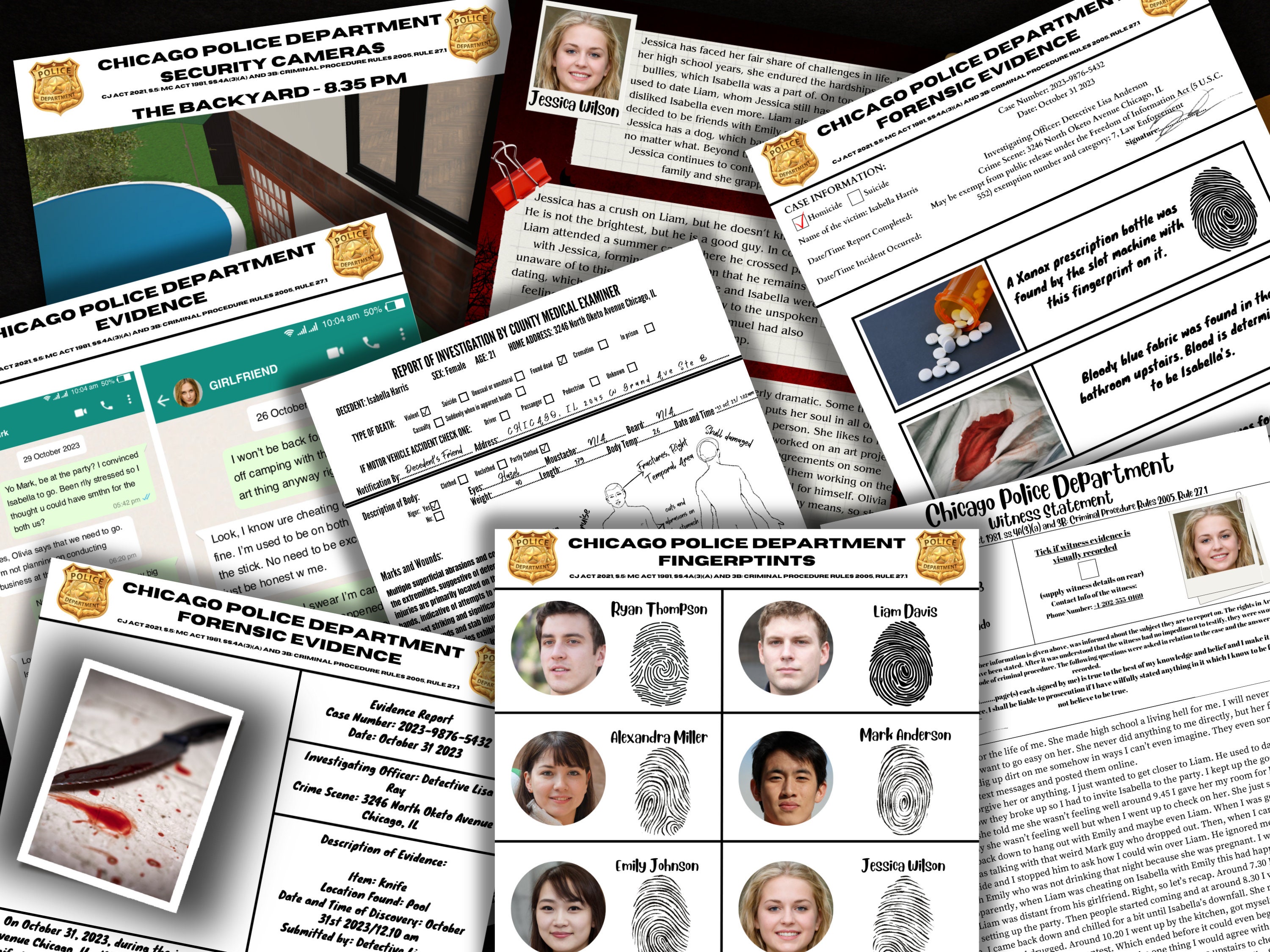 Murder Mystery Halloween Game Party Custom Detective Game Kit DIY Date ...