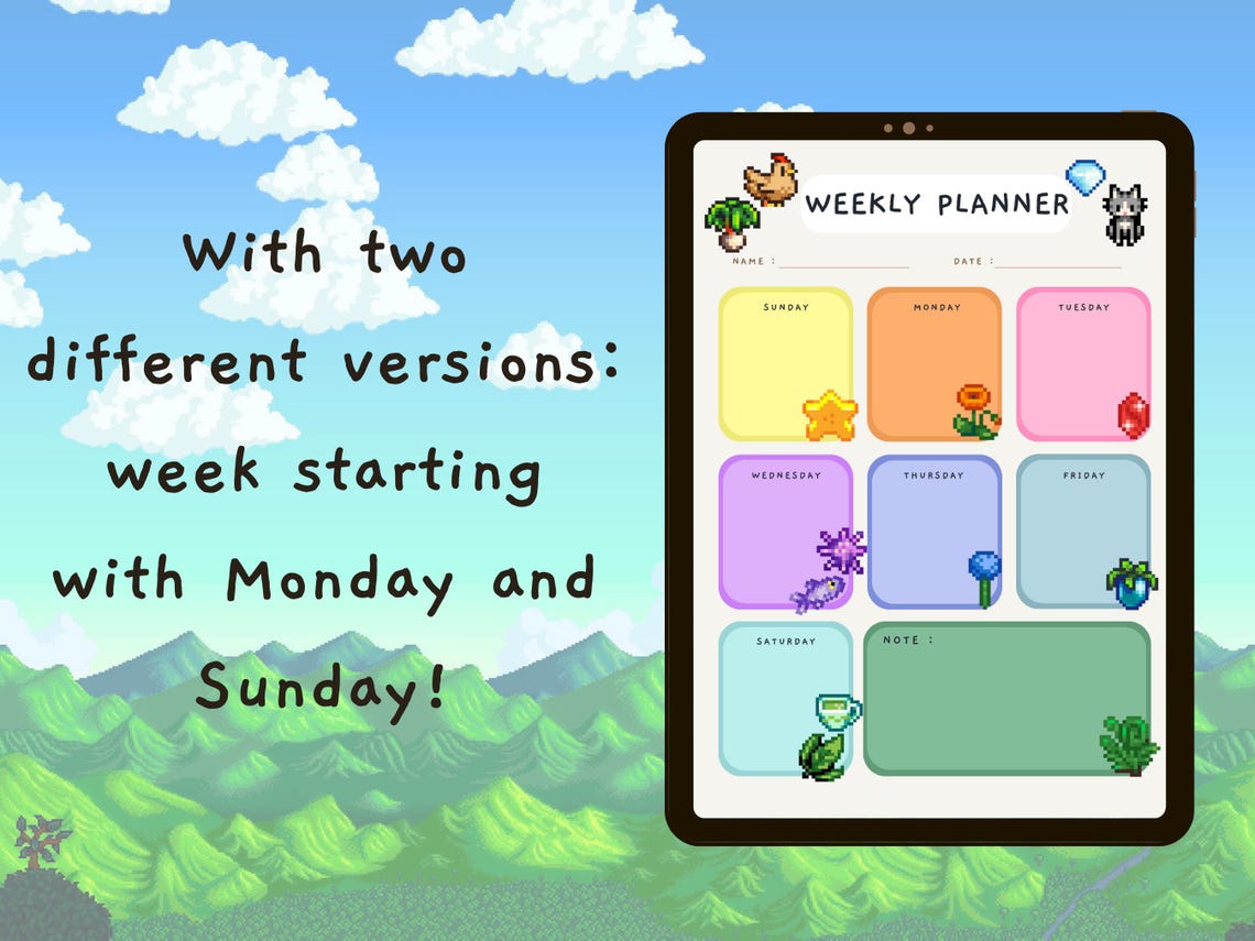 Stardew Valley Planner Bundle: Daily & Weekly (digital Download) - Etsy