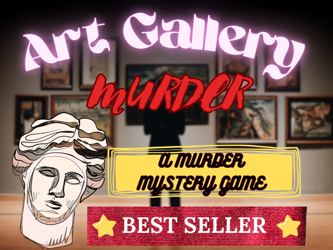 Murder Mystery Game Kit Detective Art Gallery Cold Case Halloween Party ...