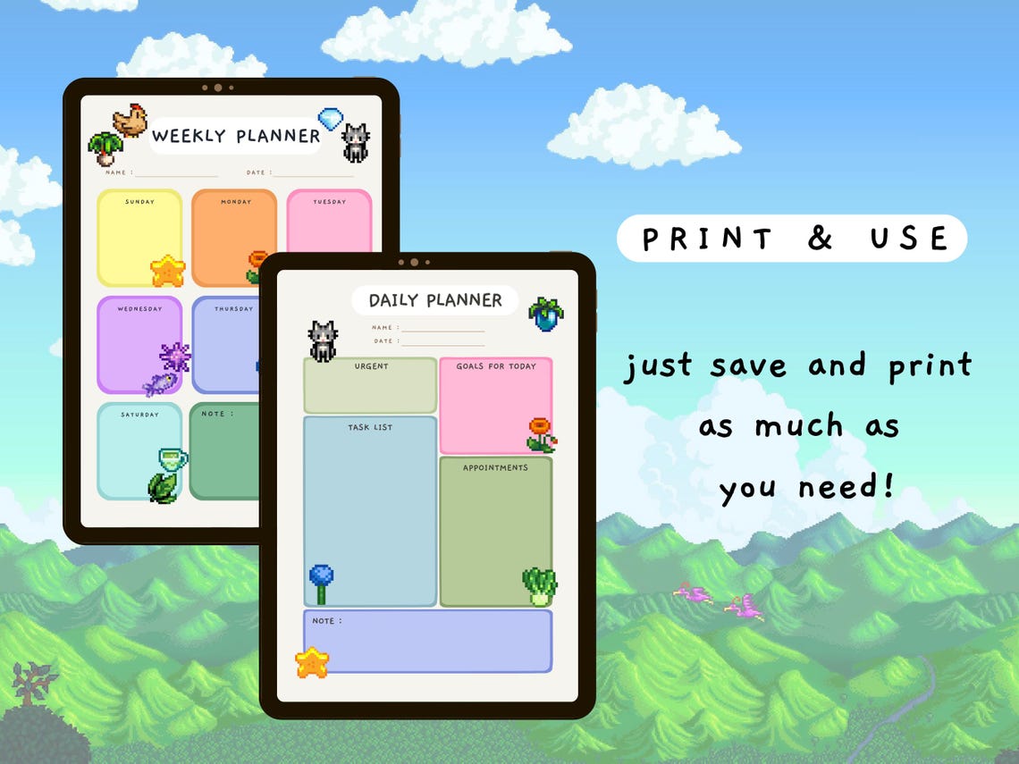 Stardew Valley Planner Bundle: Daily & Weekly (digital Download) - Etsy