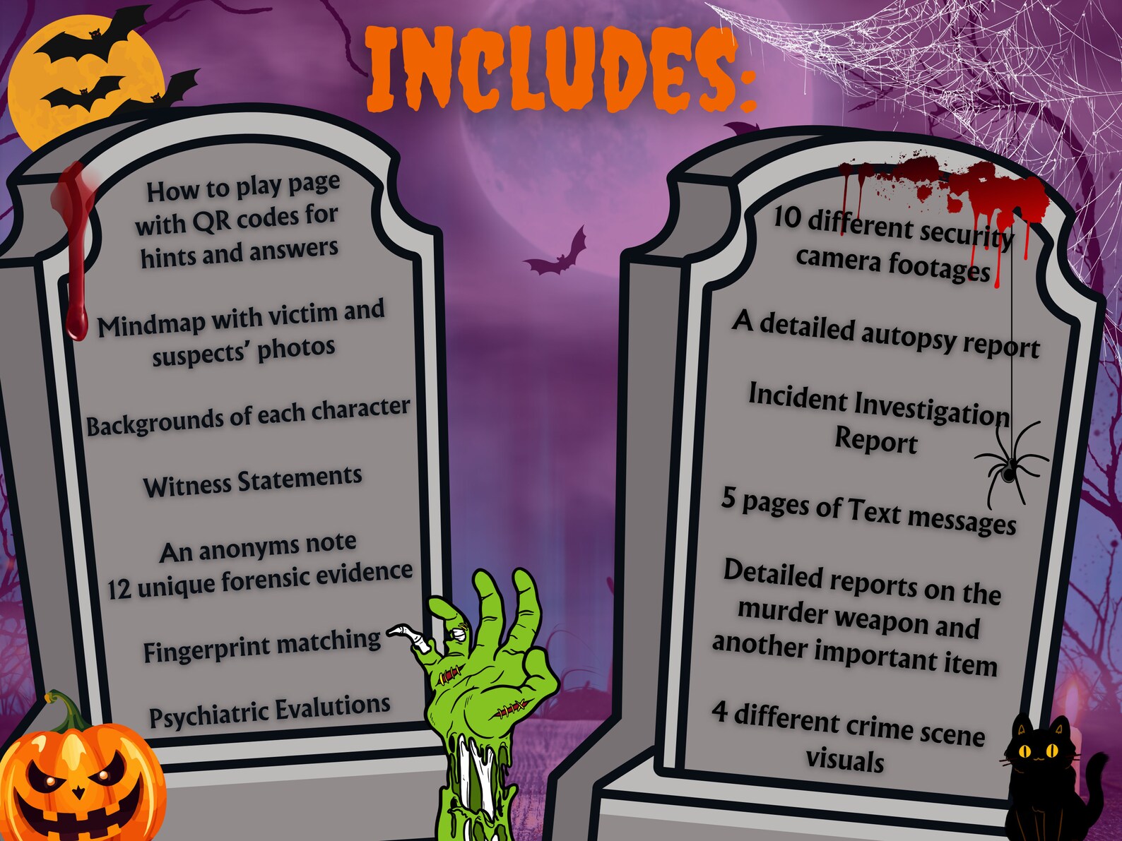 Murder Mystery Halloween Game Party Custom Detective Game Kit DIY Date ...