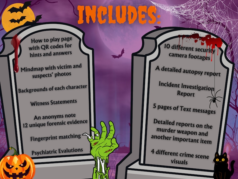 Murder Mystery Halloween Game Party Custom Detective Game Kit DIY Date ...