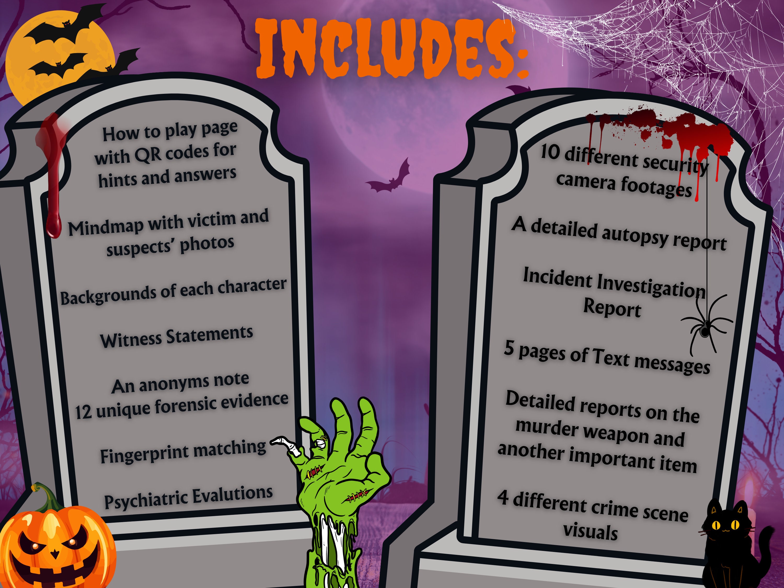 Murder Mystery Halloween Game Party Custom Detective Game Kit DIY Date ...