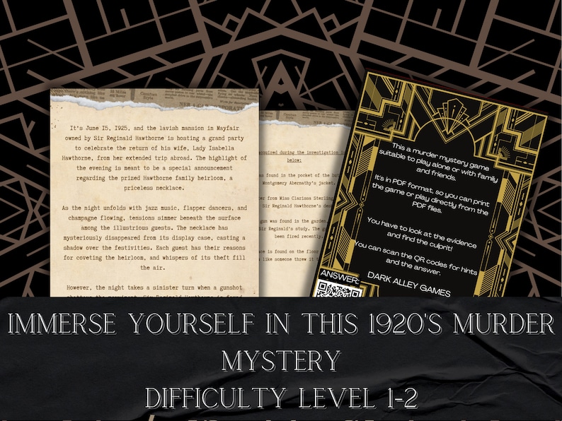 Unsolved Case Files Game Kit Murder Mystery Game Custom Gift Party Game ...