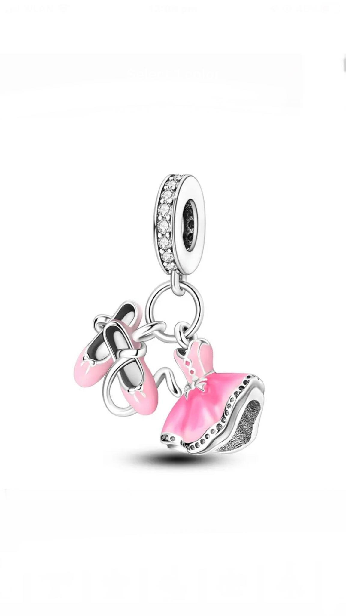 Girly Sterling Silver Charms Pink Pendants Pandora Charms for Girls ...