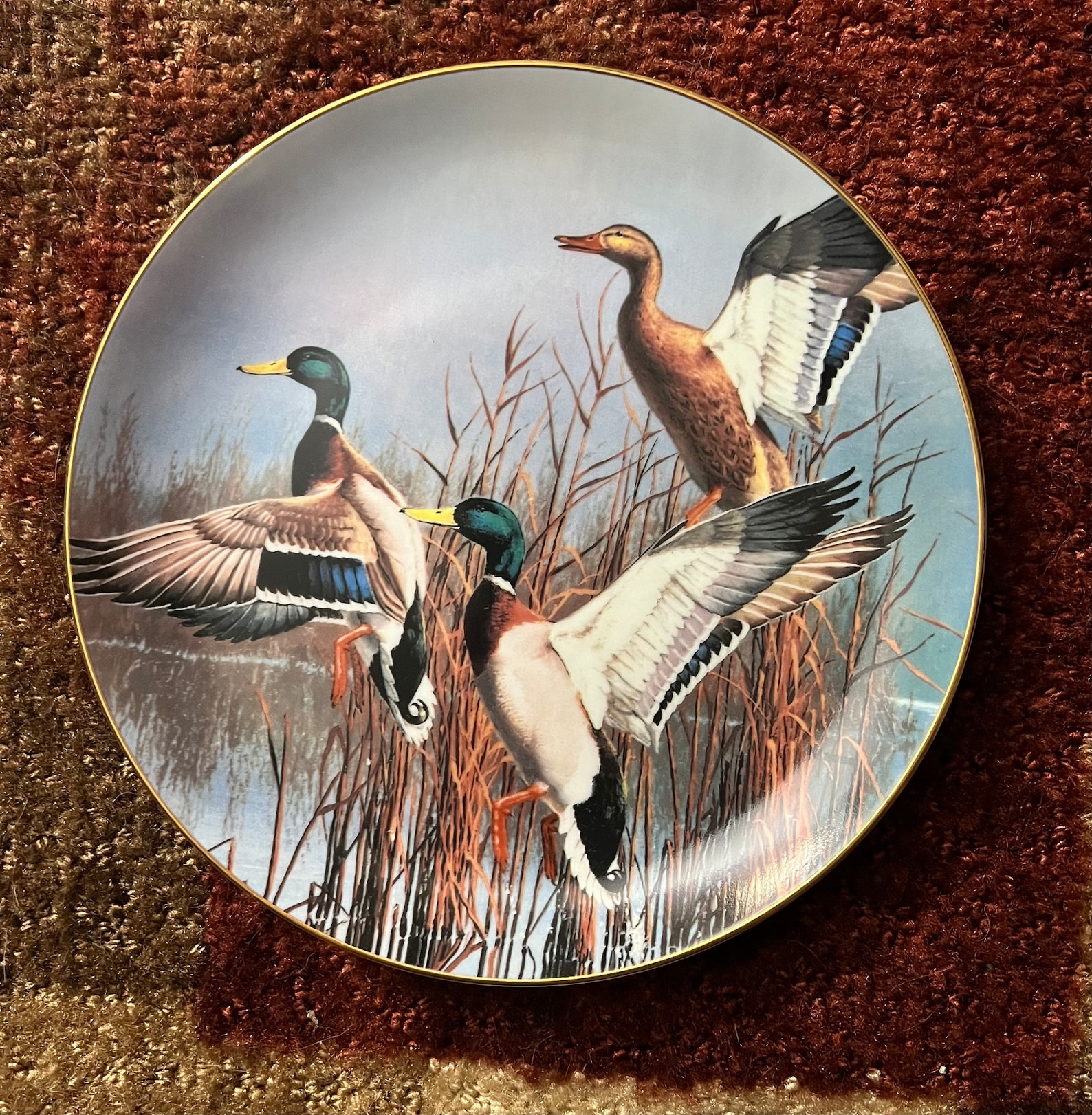 Hazy Ascent by David Maass ~ Ducks Taking Flight Danbury Mint Plate ...