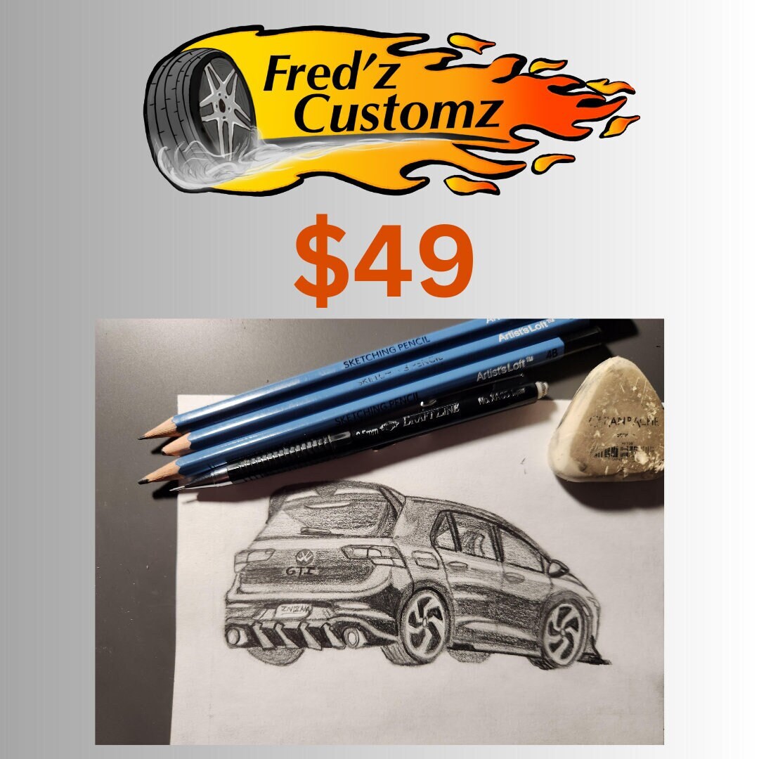 Custom Car Drawing Hand Drawing Car Art Car Guy Gift Car - Etsy