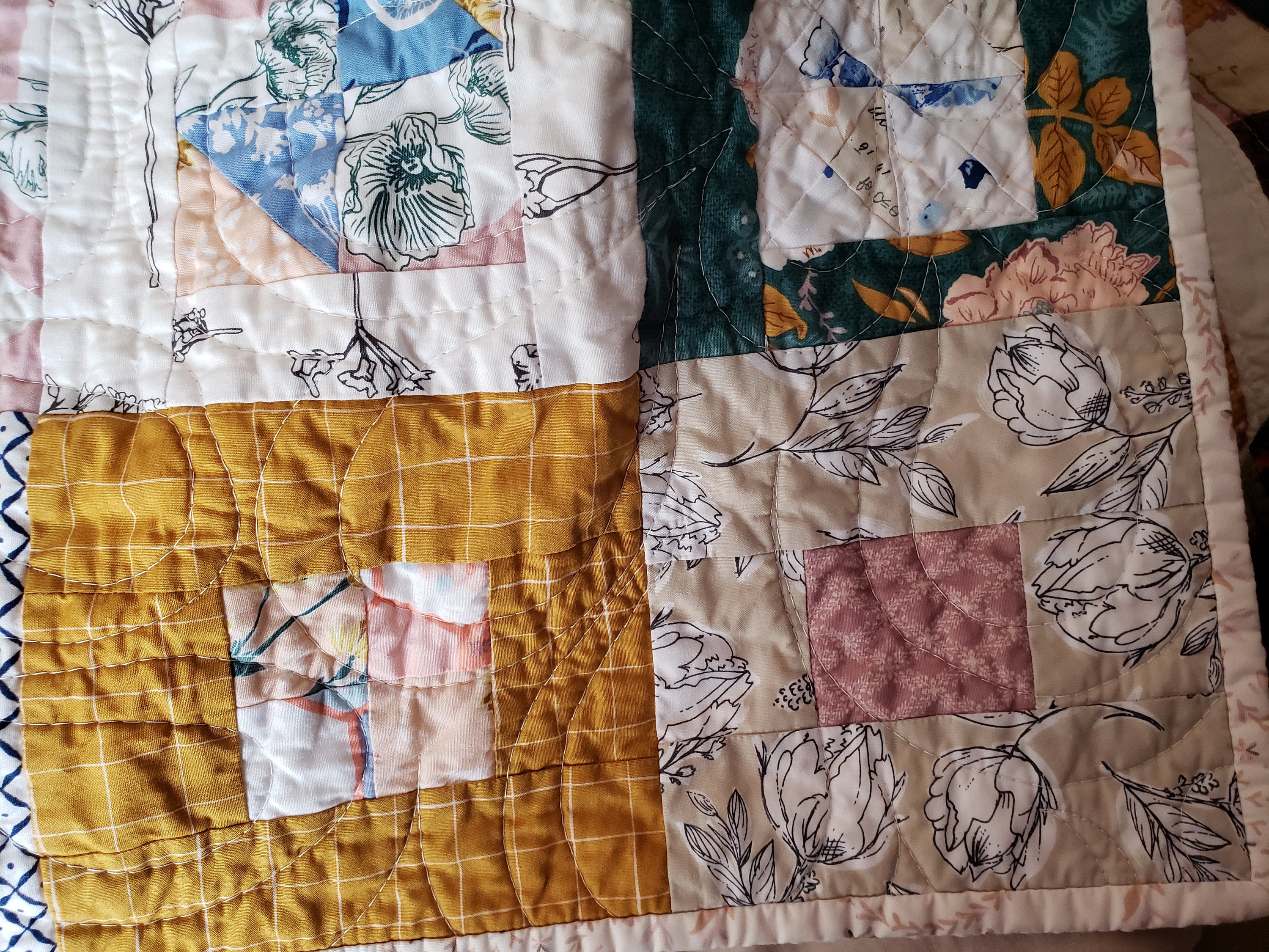 Handmade Improv Patchwork Baby Girl Quilt, Modern Infant Blanket, Nursery Decor, Contemporary ...