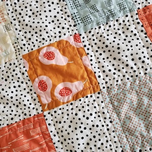 Modern Handmade Patchwork Baby Quilt, Colorful Checkerboard Quilt ...