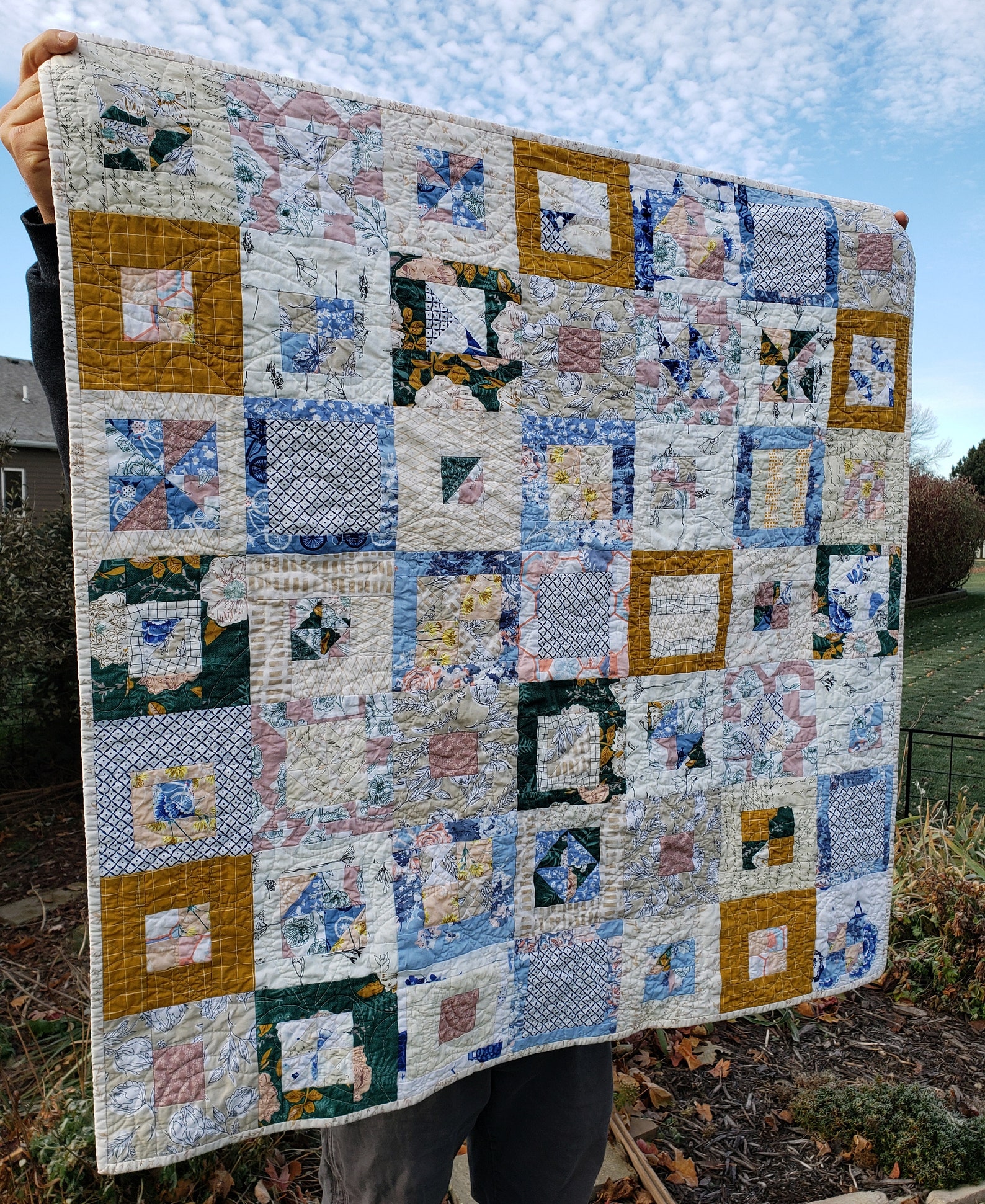 Handmade Improv Patchwork Baby Girl Quilt, Modern Infant Blanket, Nursery Decor, Contemporary ...