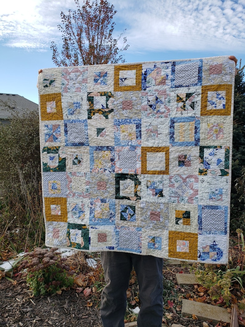 Handmade Improv Patchwork Baby Girl Quilt, Modern Infant Blanket ...