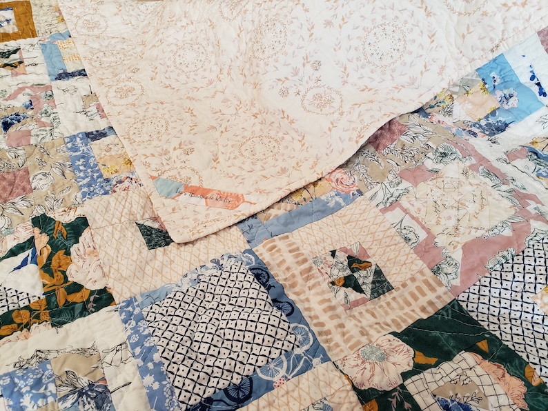 Handmade Improv Patchwork Baby Girl Quilt, Modern Infant Blanket, Nursery Decor, Contemporary ...