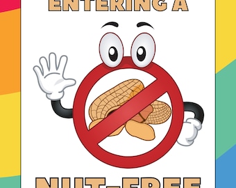 Printable Peanut Allergy Sign Classroom Allergy Alert Daycare Allergy ...