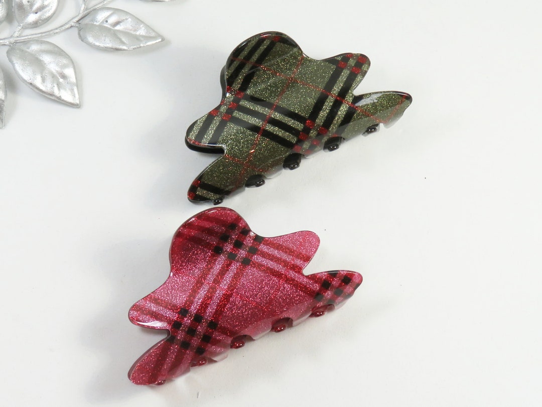 Stylish Hair Clips, Beautiful Sparkly Designs, Plaid Design Hair Claws ...
