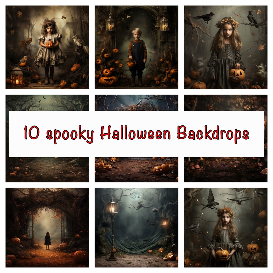 10 Spooky Halloween Digital Backdrop - Etsy